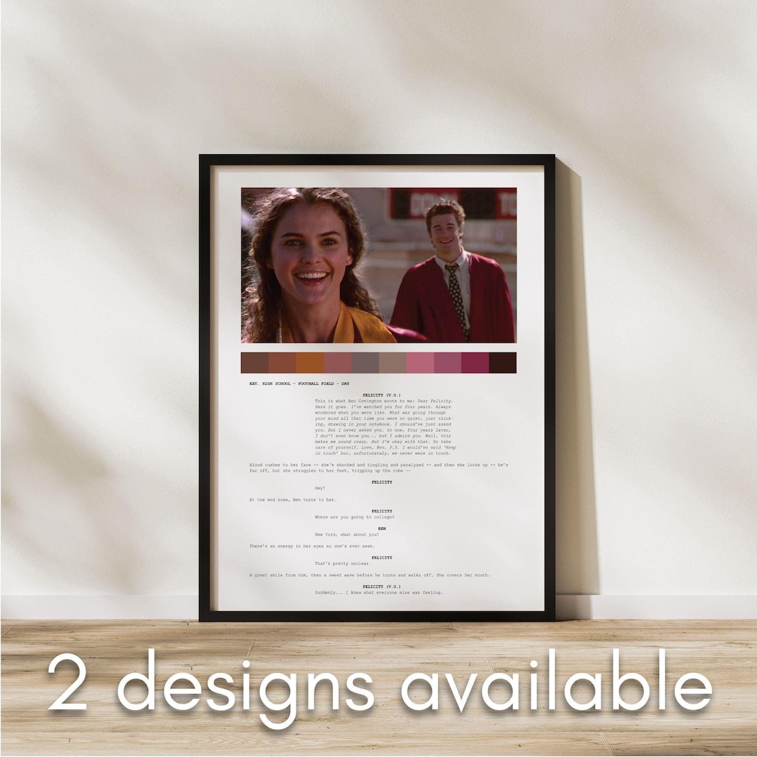 Custom Felicity Script Poster With Felicity Ben - Personalized Quote ...