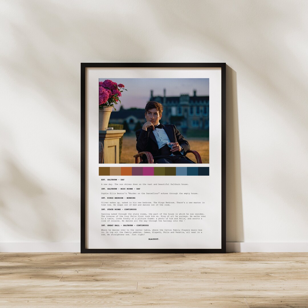 Saltburn Movie Poster Movie Script Poster Barry Keoghan Jacob Elordi ...