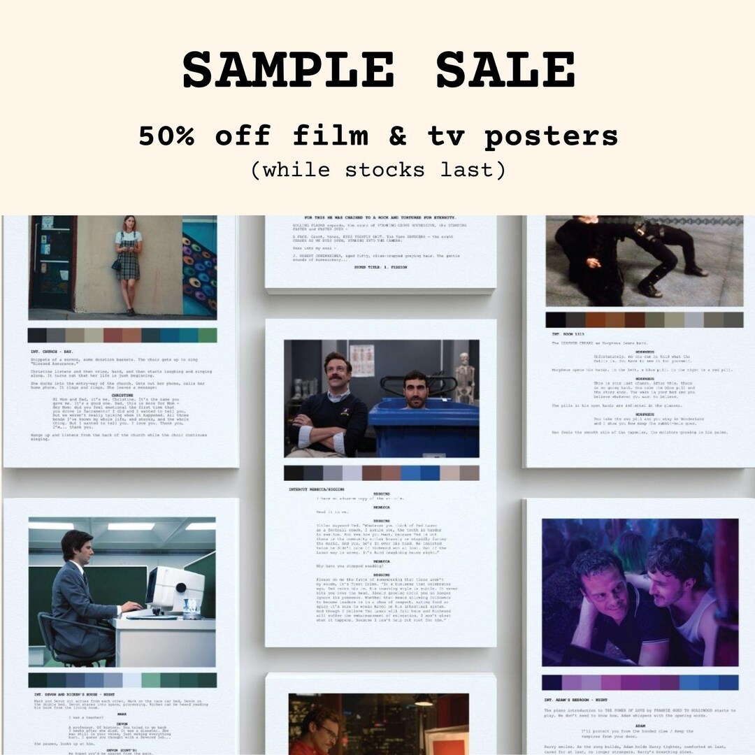 Sample Sale Scripted Film and TV Posters A4 Size Print Poster Gifts for ...