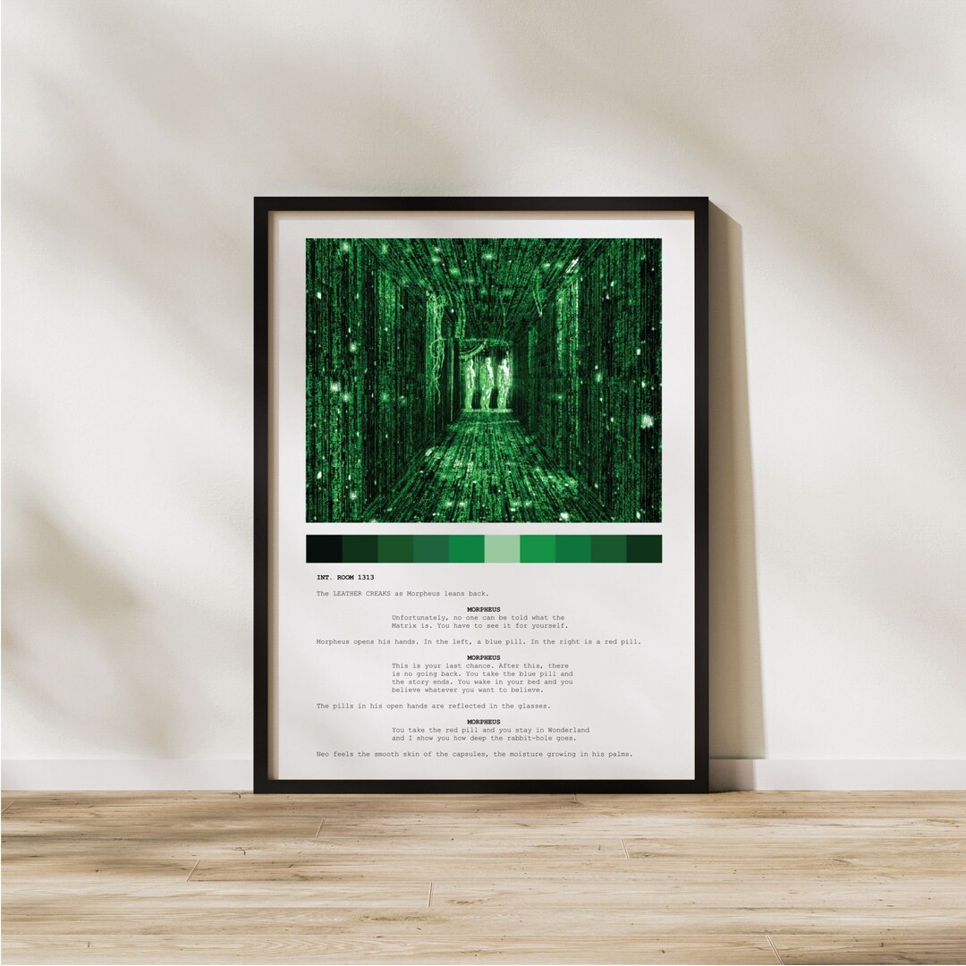 Matrix Movie Poster Film Script Poster Movie Script Keanu Reeves Matrix ...