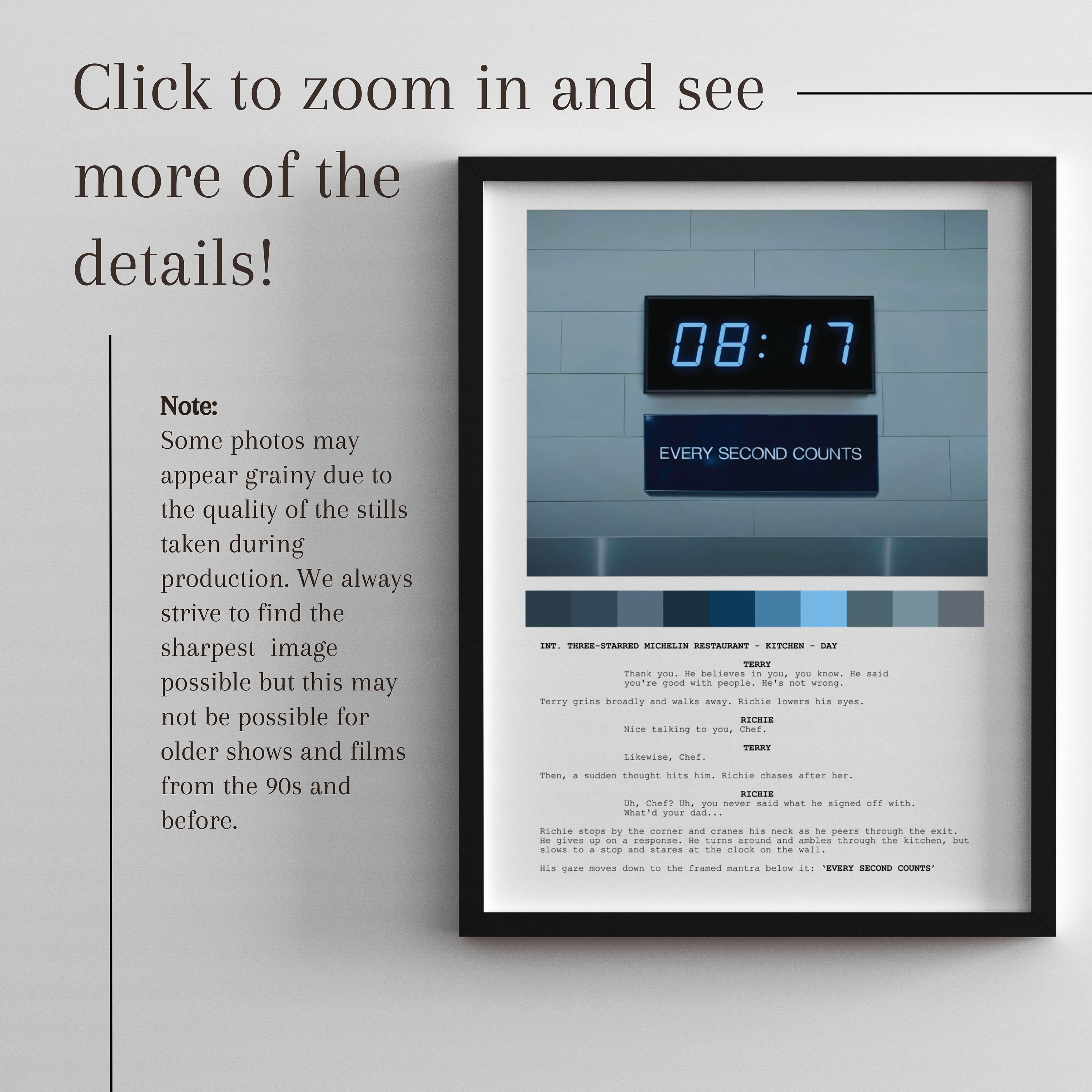 The Bear TV Show Poster Every Second Counts Script Print - Etsy