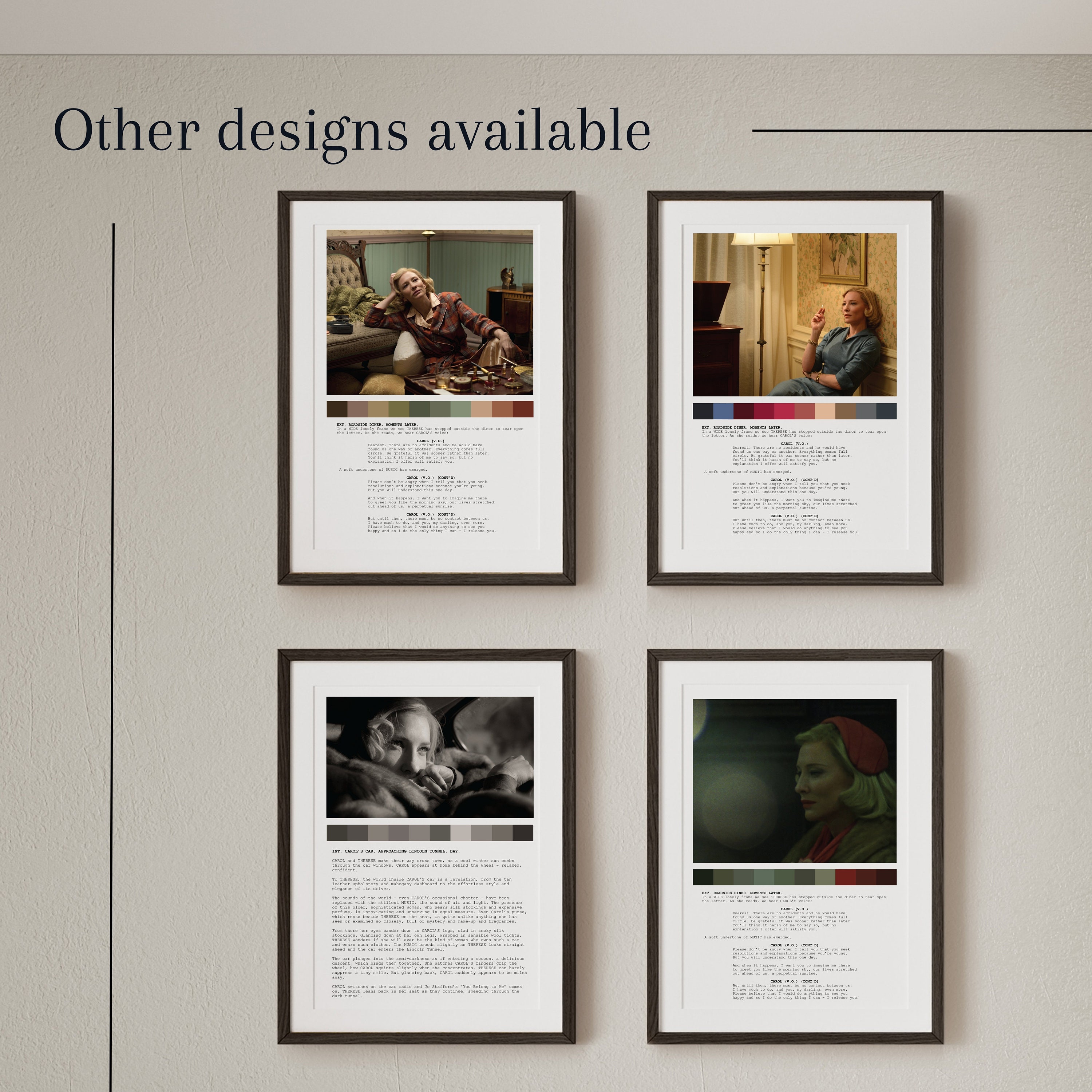 Carol Movie Poster Carol Script Poster Cate Blanchett - Etsy
