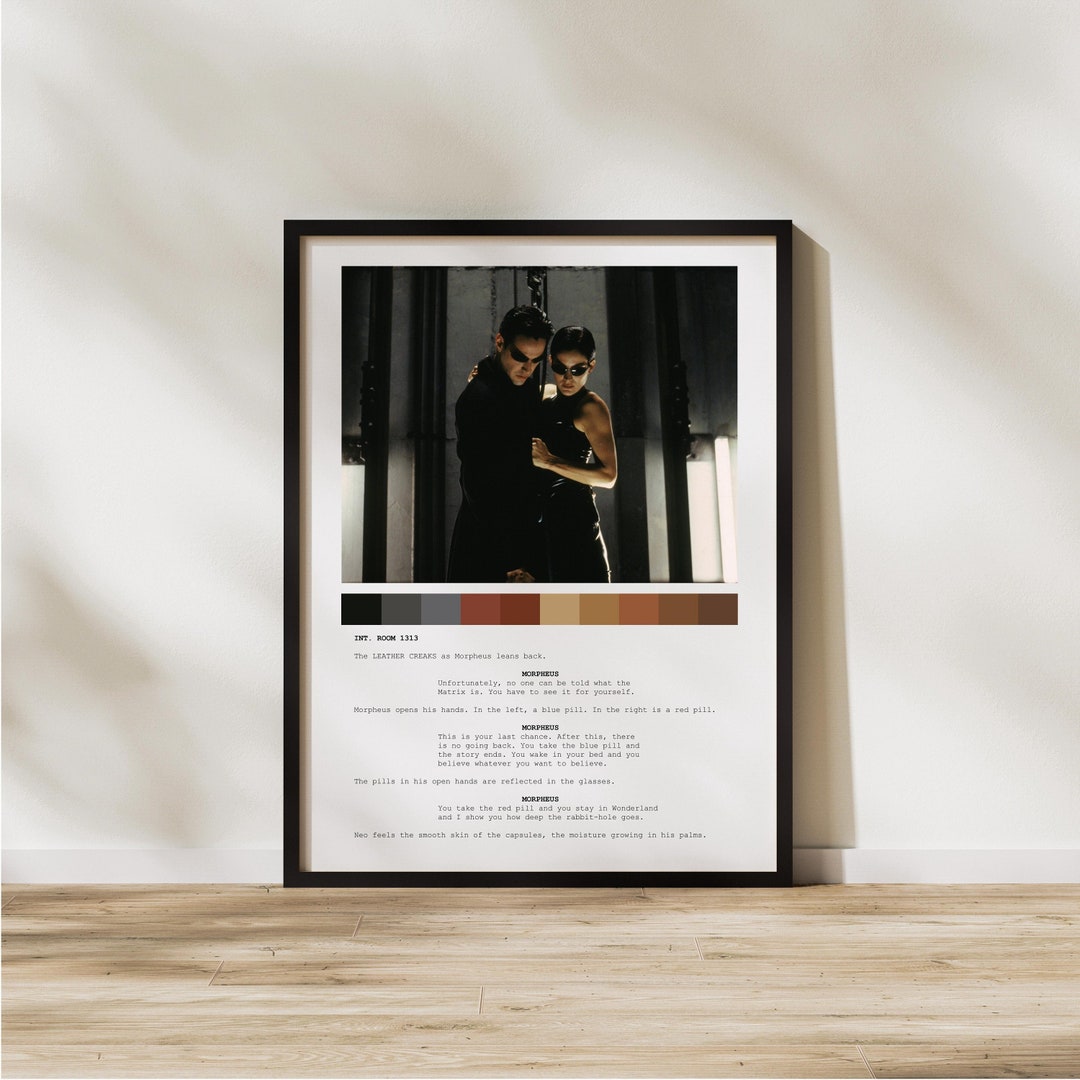 Matrix Movie Poster Film Script Poster Movie Script Keanu Reeves Matrix ...