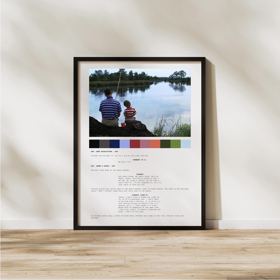 Forrest Gump Fishing Scene Poster With Customizable Movie Quote Art for ...