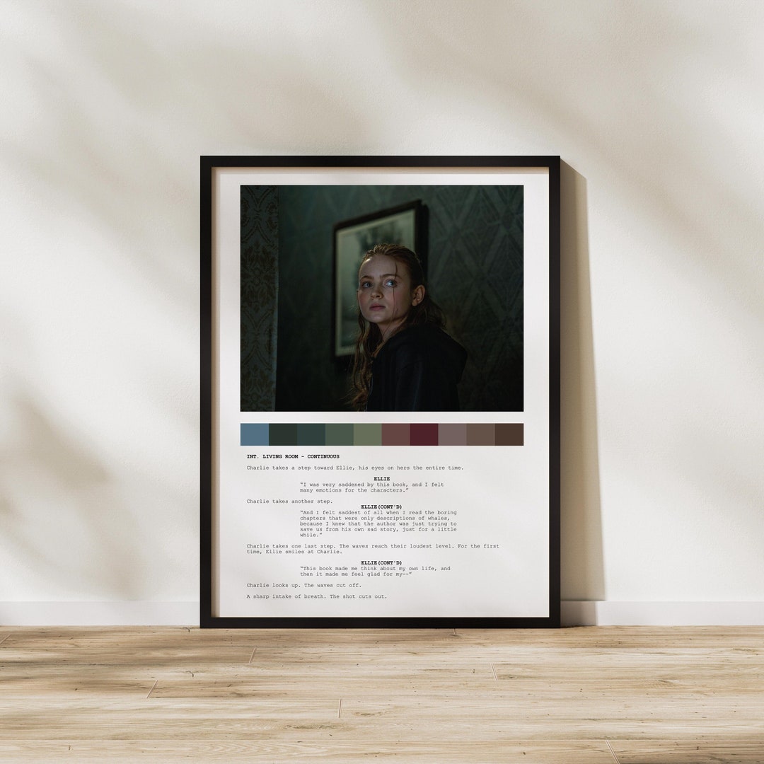 The Whale Movie Script Art Print Brendan Fraser Sadie Sink Wall Art - Etsy
