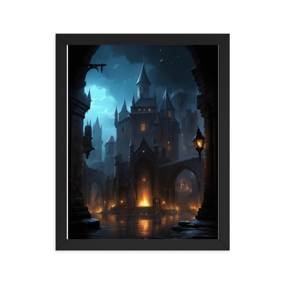 Medieval Fantasy Night Fortress Castle Towers - Etsy