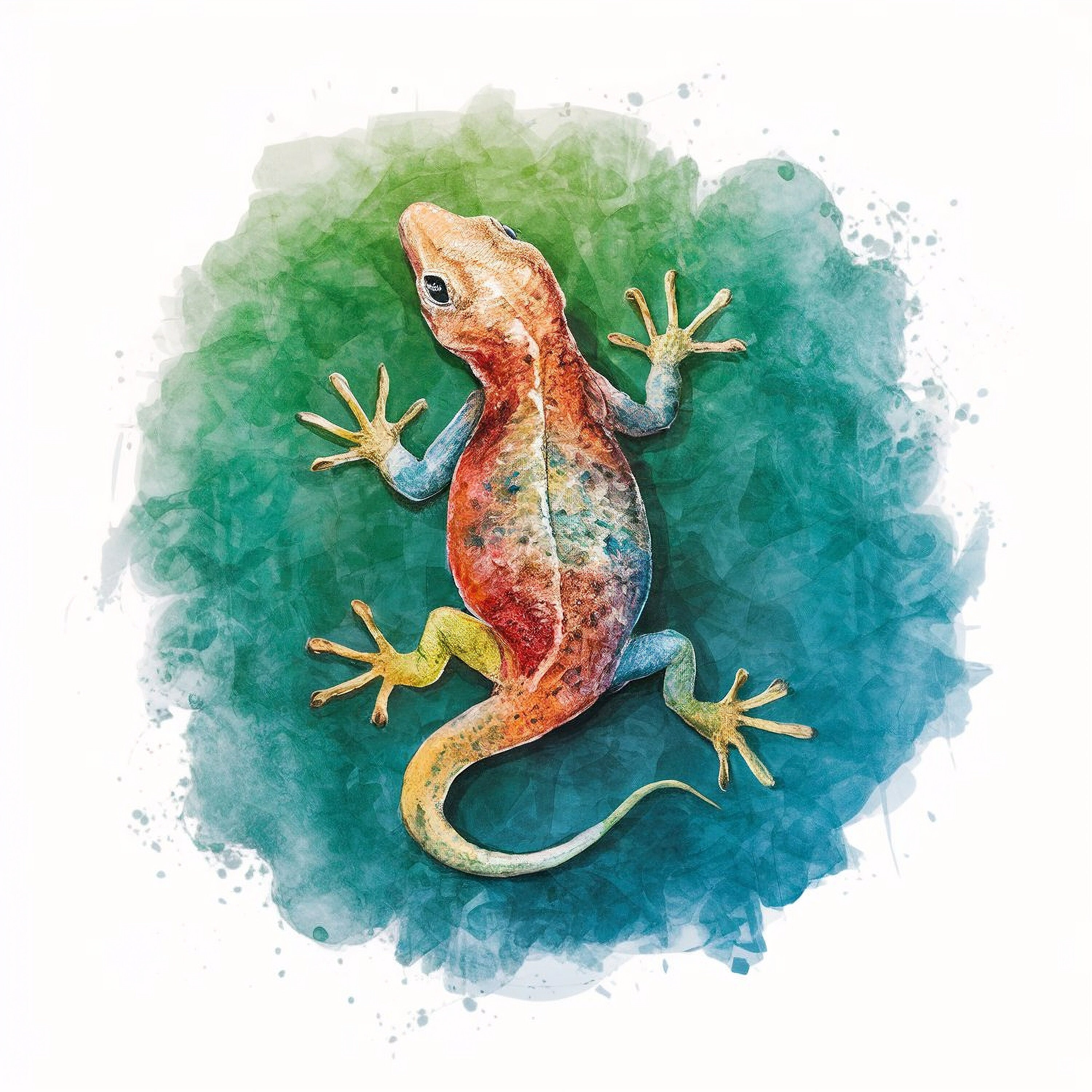 Watercolor Gecko 5 Jpgs - Etsy