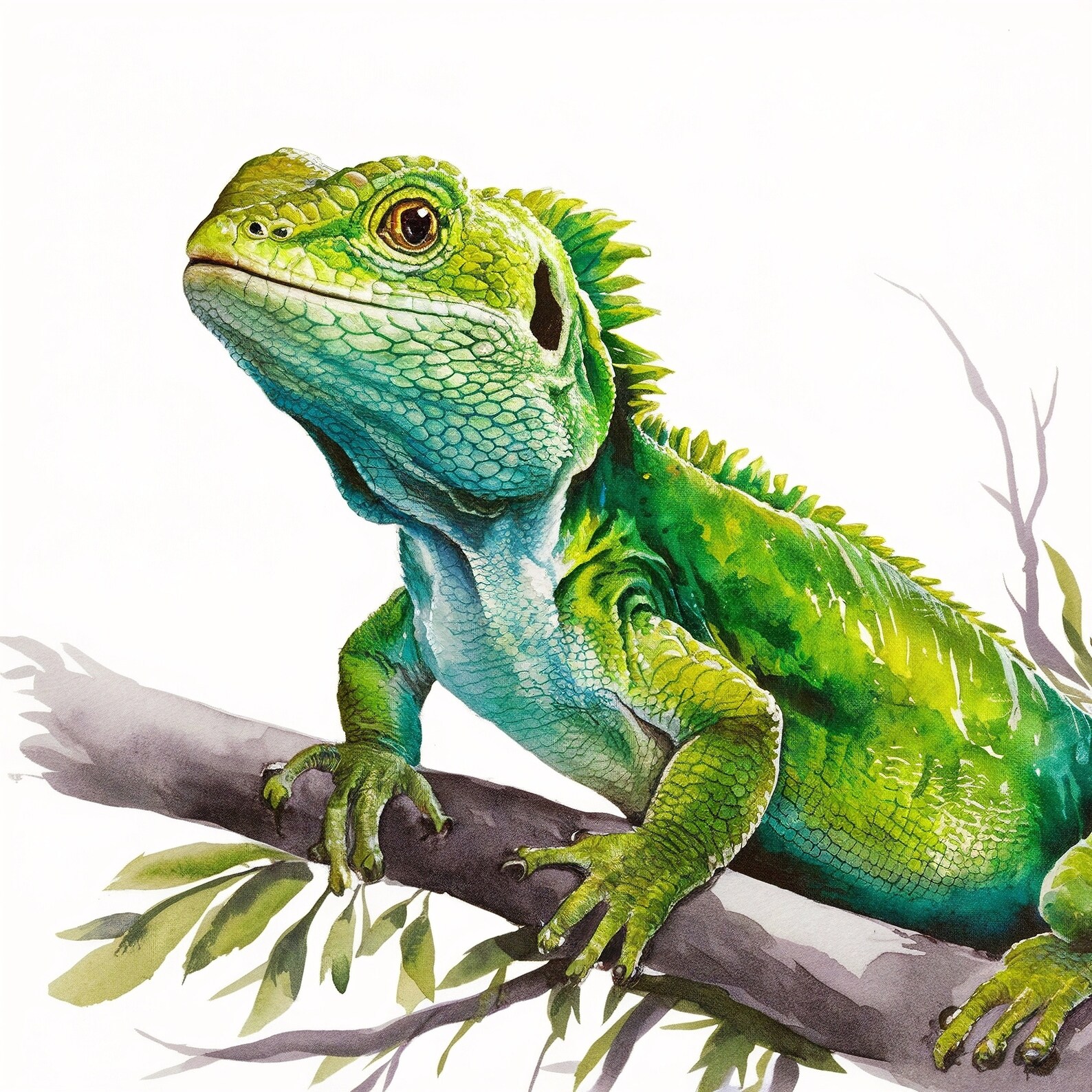 Watercolor Gecko 5 Jpgs - Etsy