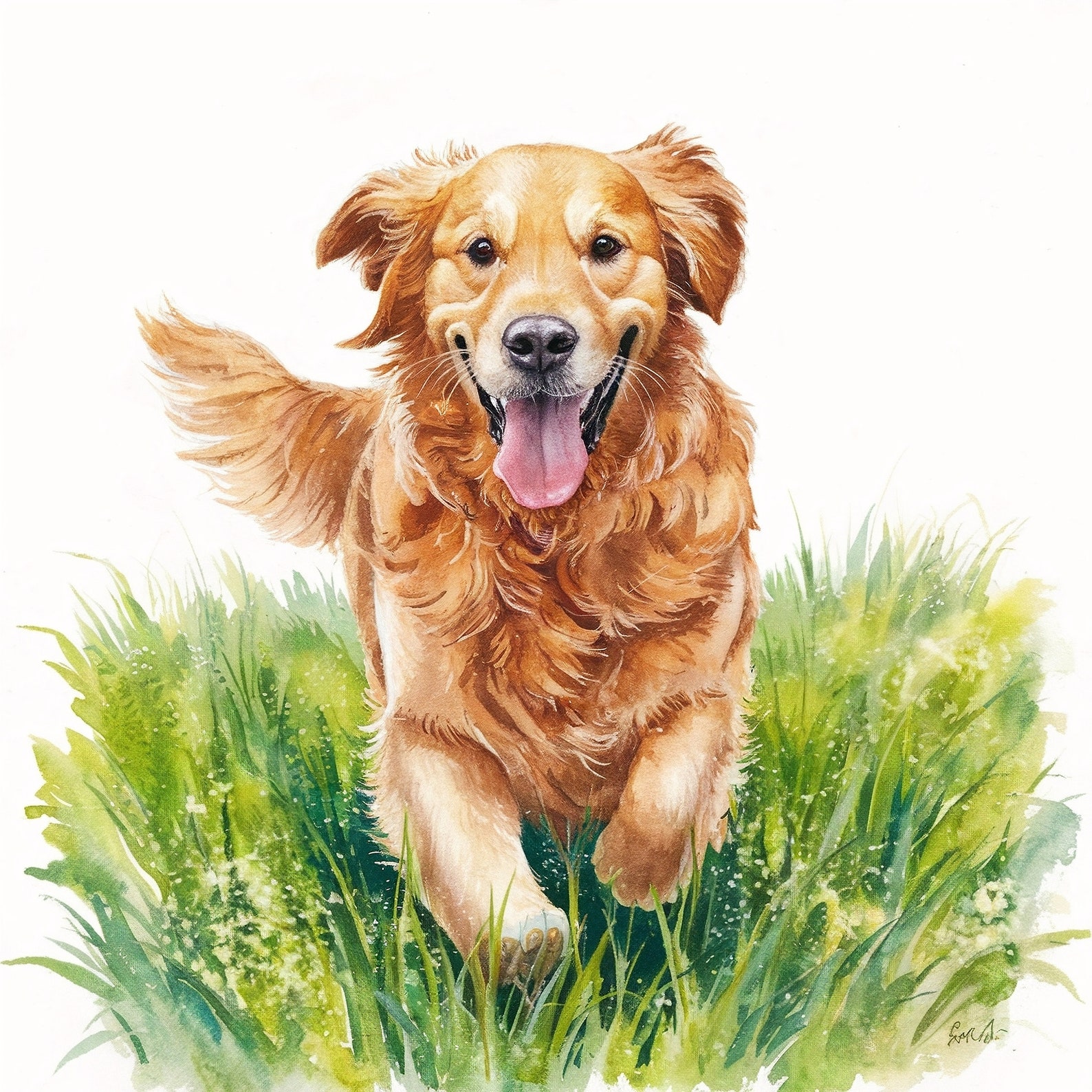 Watercolor Golden Retriever 5 Jpgs - Etsy