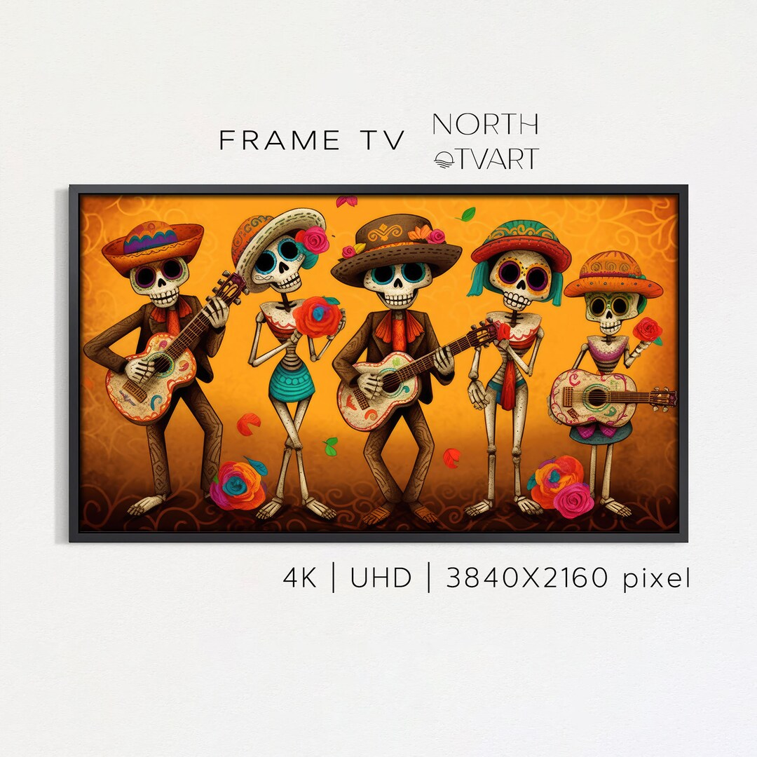 Samsung Frame Tv Art, Mexican Skeletons, Dancing Skeletons Pedro Y ...