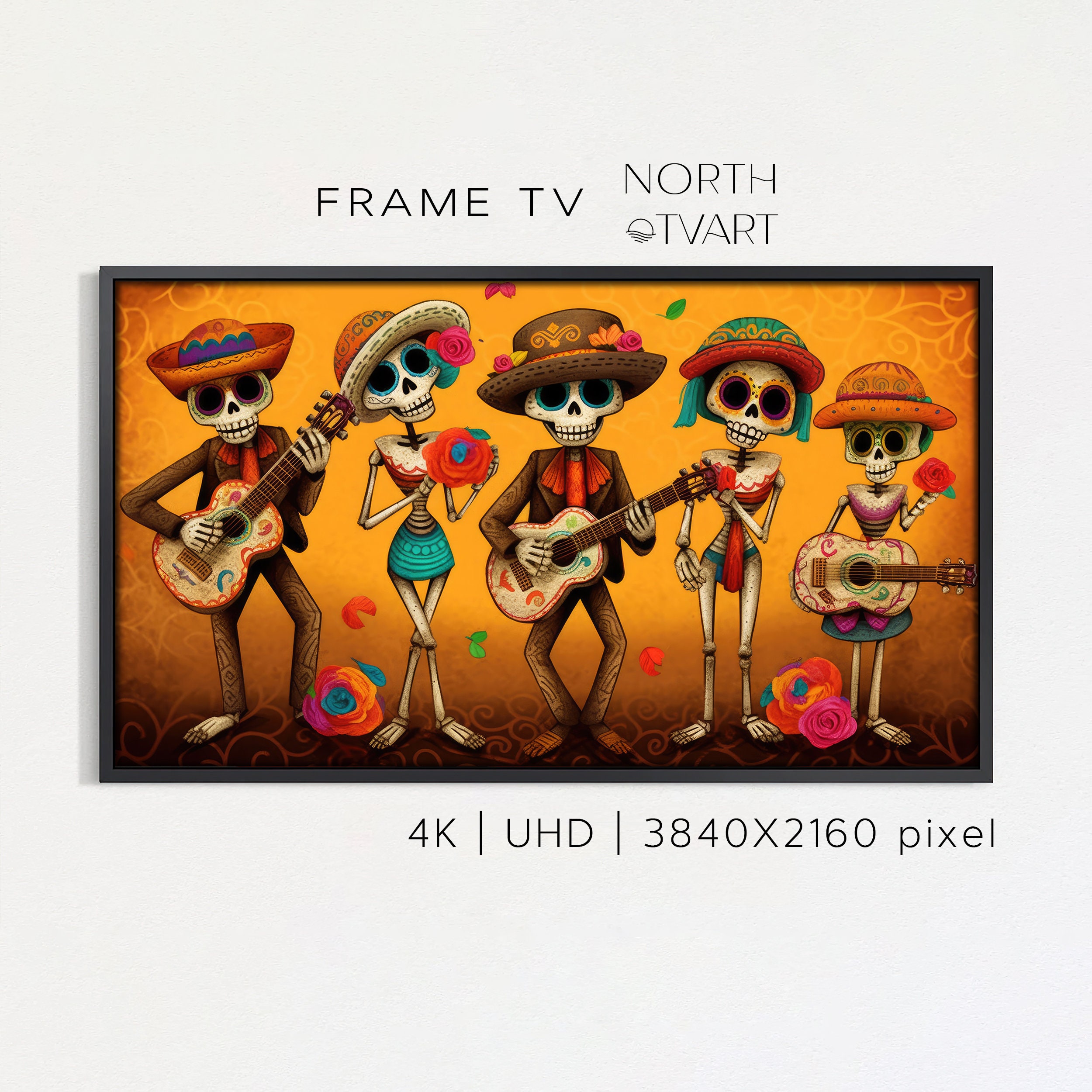 Samsung Frame Tv Art, Mexican Skeletons, Dancing Skeletons Pedro Y ...