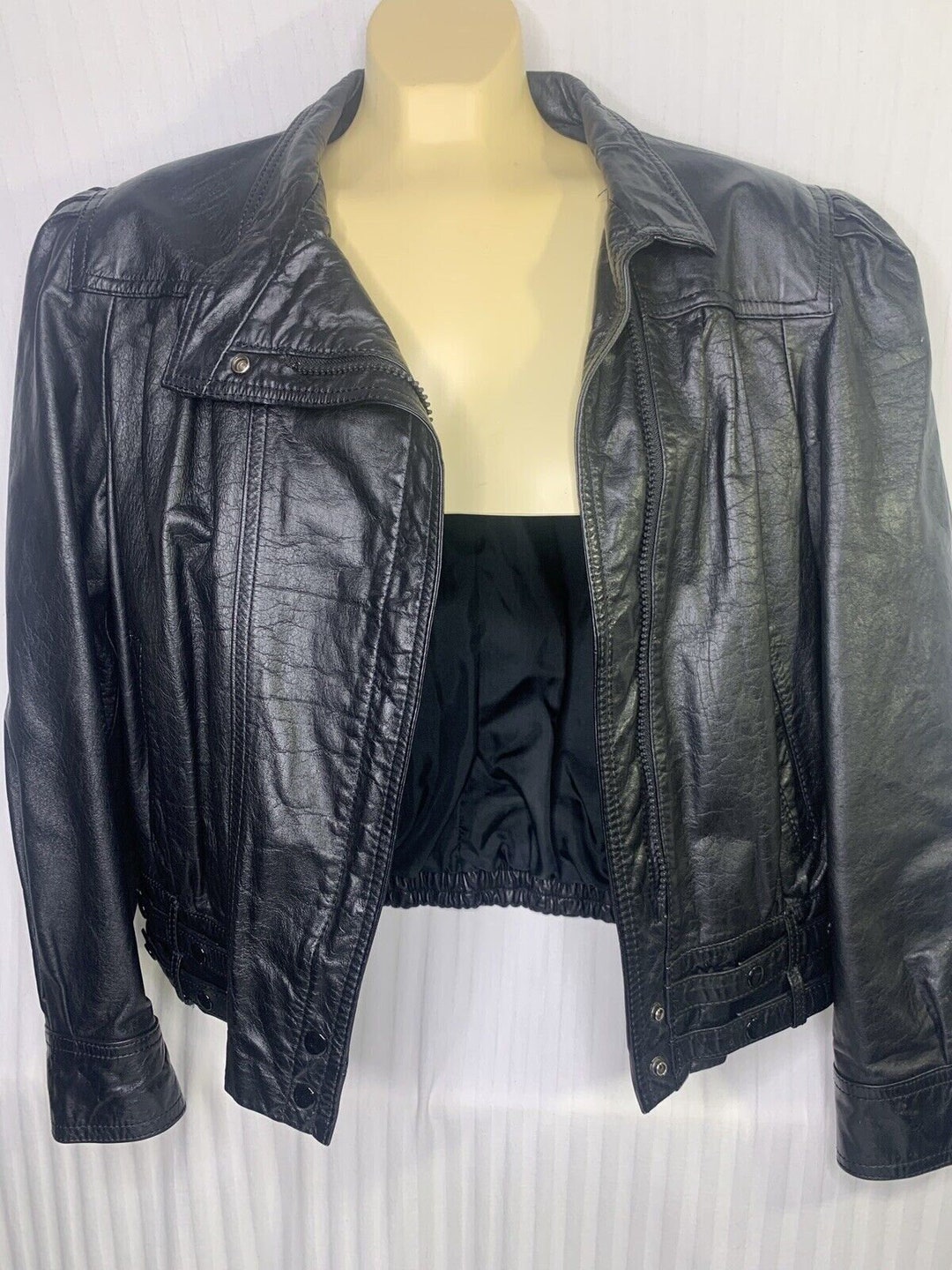 Winlit Leather Jacket Retro Grease Sandra Dee Biker Motorcycle - Etsy