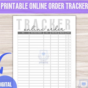 Order Form Printable PDF Template, Online Orders Tracking Blank Tracker ...