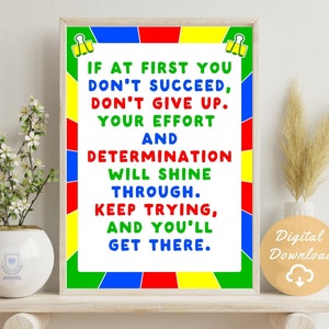 Instant Download Classroom Décor Printable Motivational Bright Poster ...