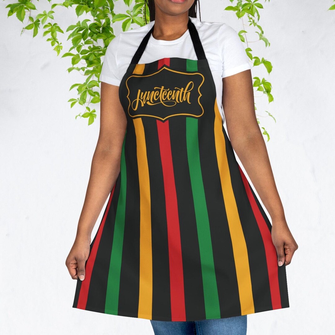 Juneteenth 1865 Striped Apron Black Independence Day Kitchen Cooking ...