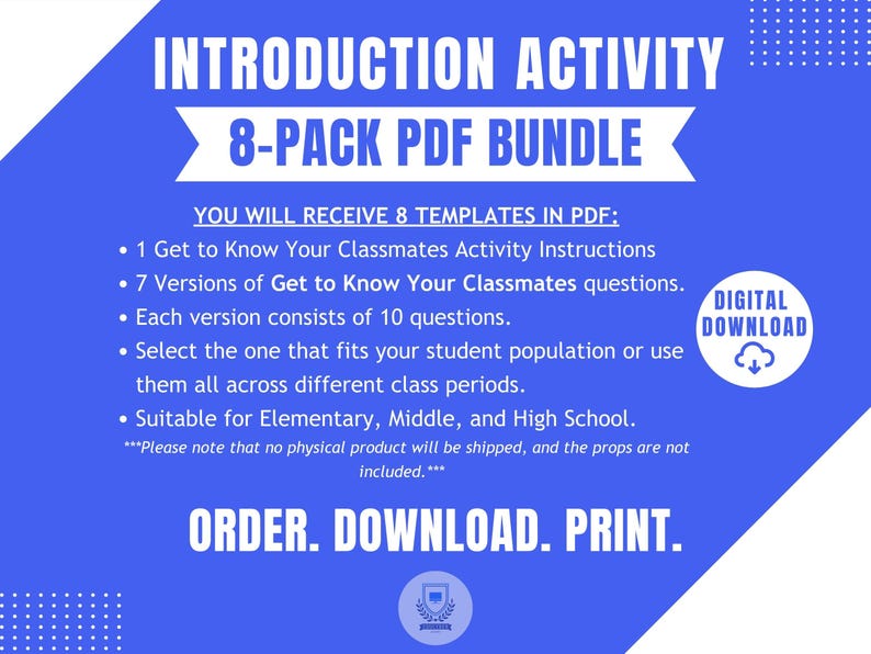 Icebreaker Activity Back to School Teacher Introduction Group ...