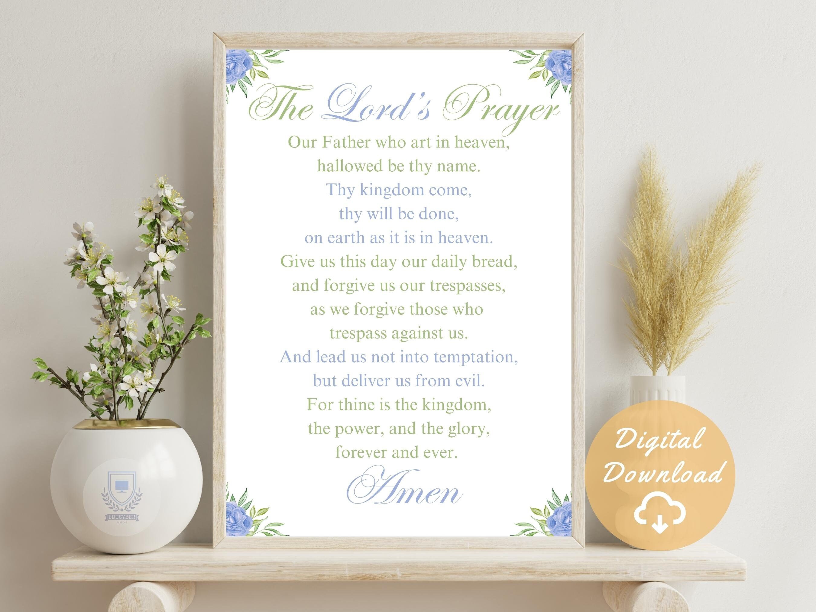 The Lord's Prayer Printable PDF Poster Christian Wall Art Faith ...