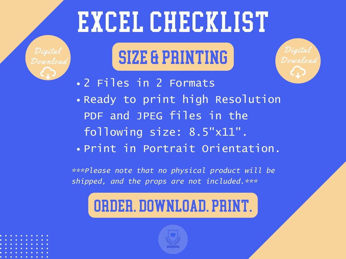 How to Learn Excel in 10 Days Checklist ONLY Easy to Follow One Page Instant Download Topic ...