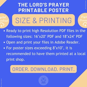 The Lord's Prayer Printable PDF Poster Christian Wall Art Faith ...