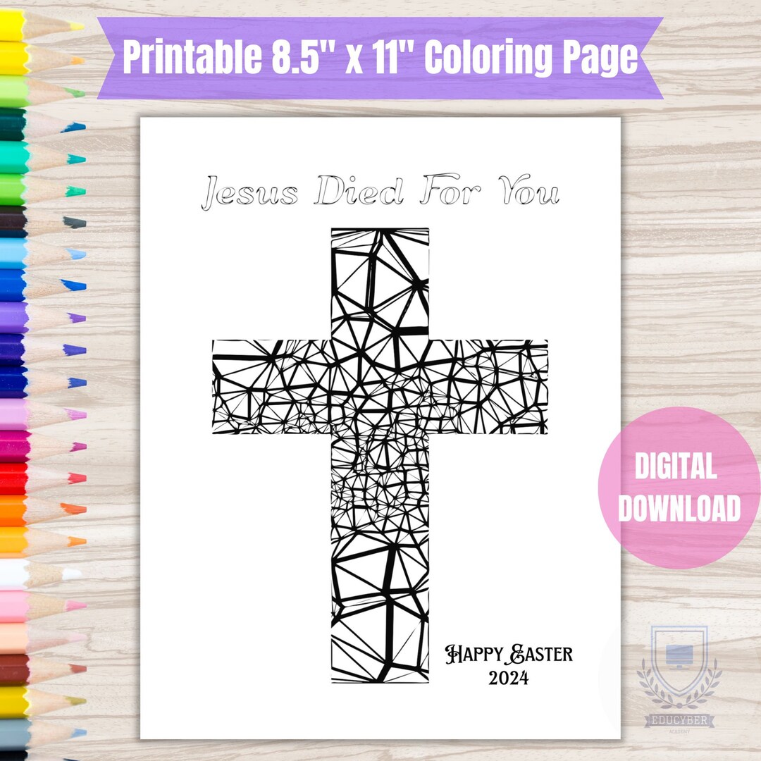 Printable Easter Coloring Page for Adults Downloadable Bible Crafts ...