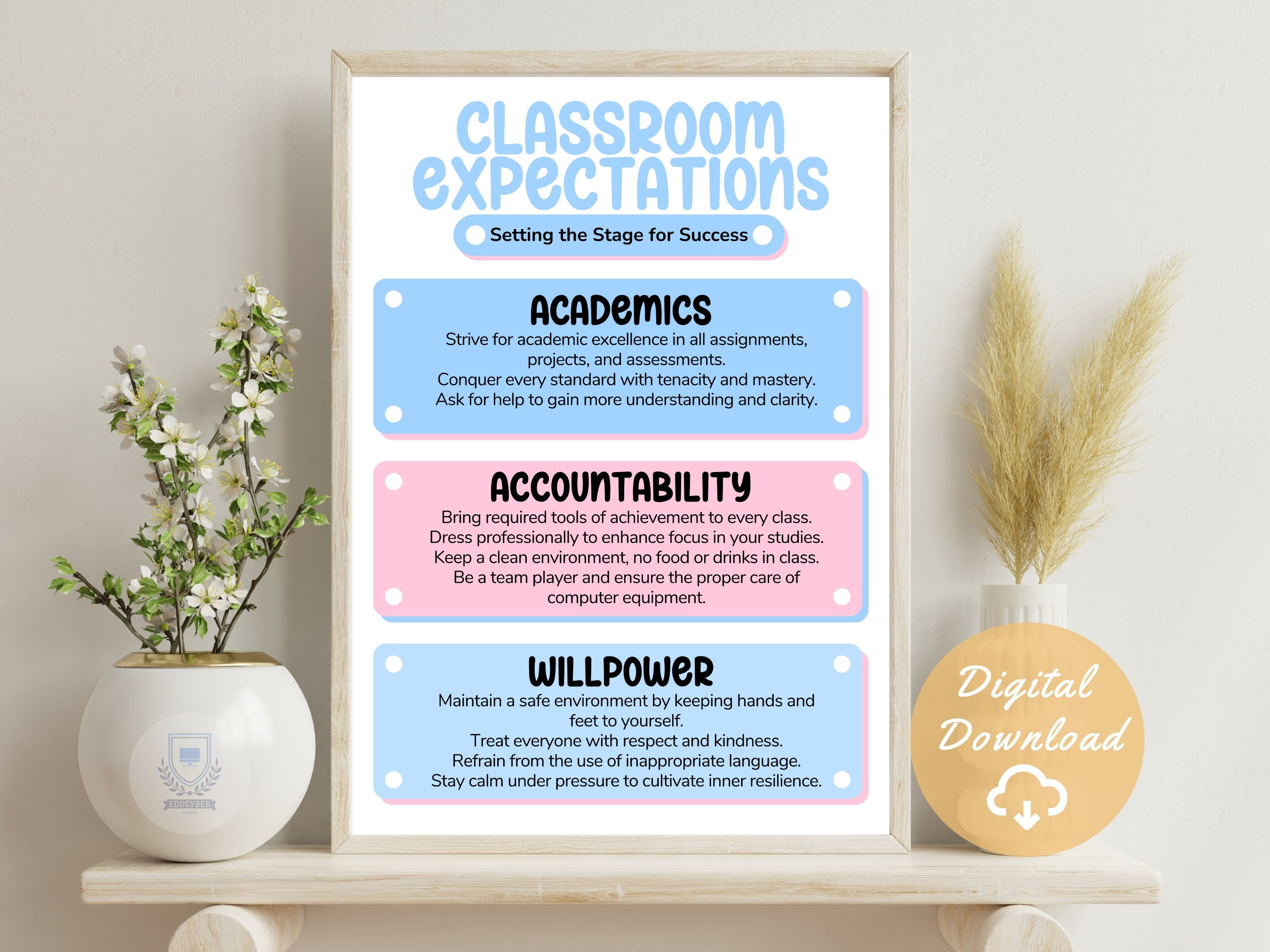 Classroom Expectations Pastel Poster: Behavior Management, Teacher ...