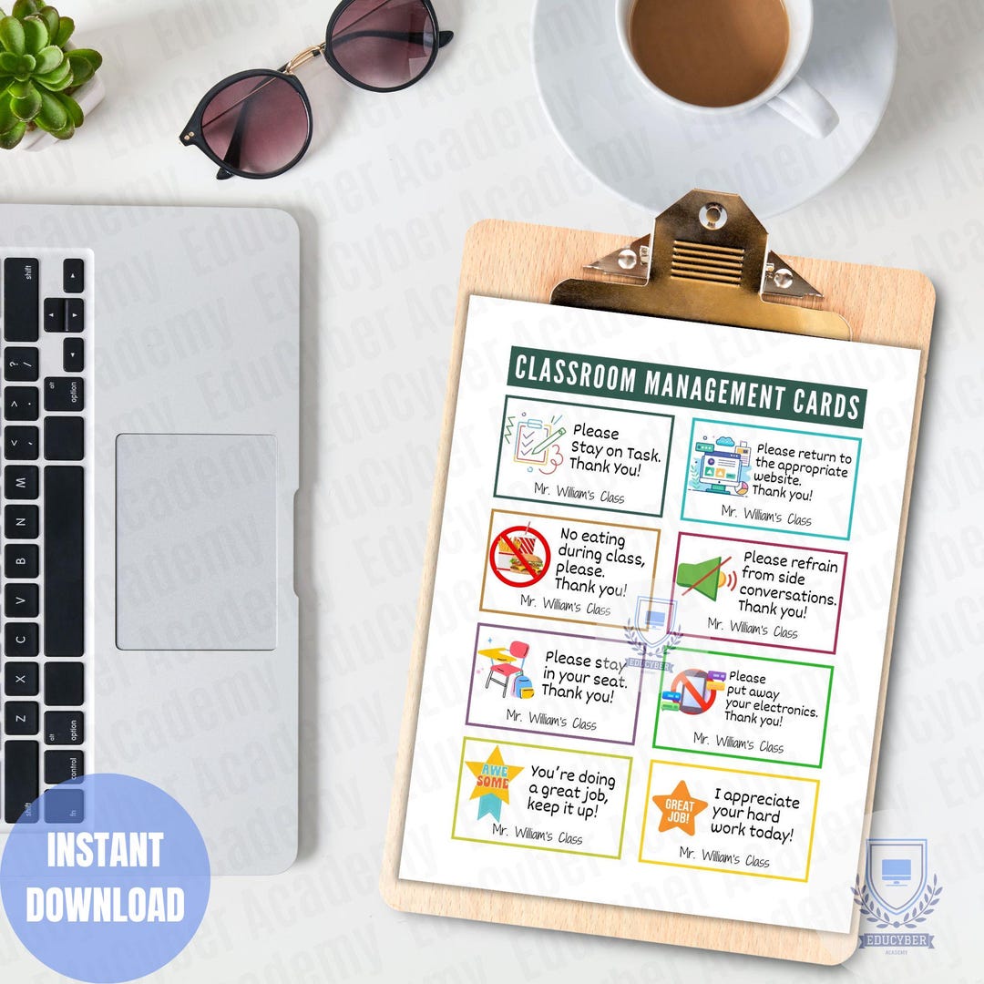 Classroom Behavior Management Cards, Visual Cues (printable PDF) - Etsy