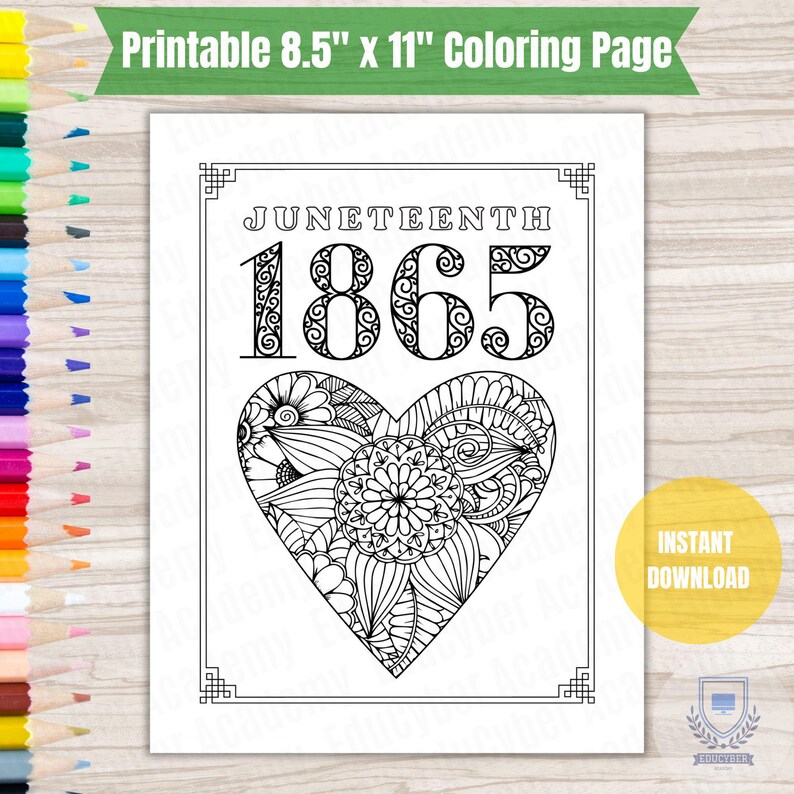 Juneteenth Printable Coloring Page for Adults PDF Gift for African ...