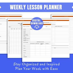 Homeschool Classroom Printable Lesson Planner Template for Teachers ...
