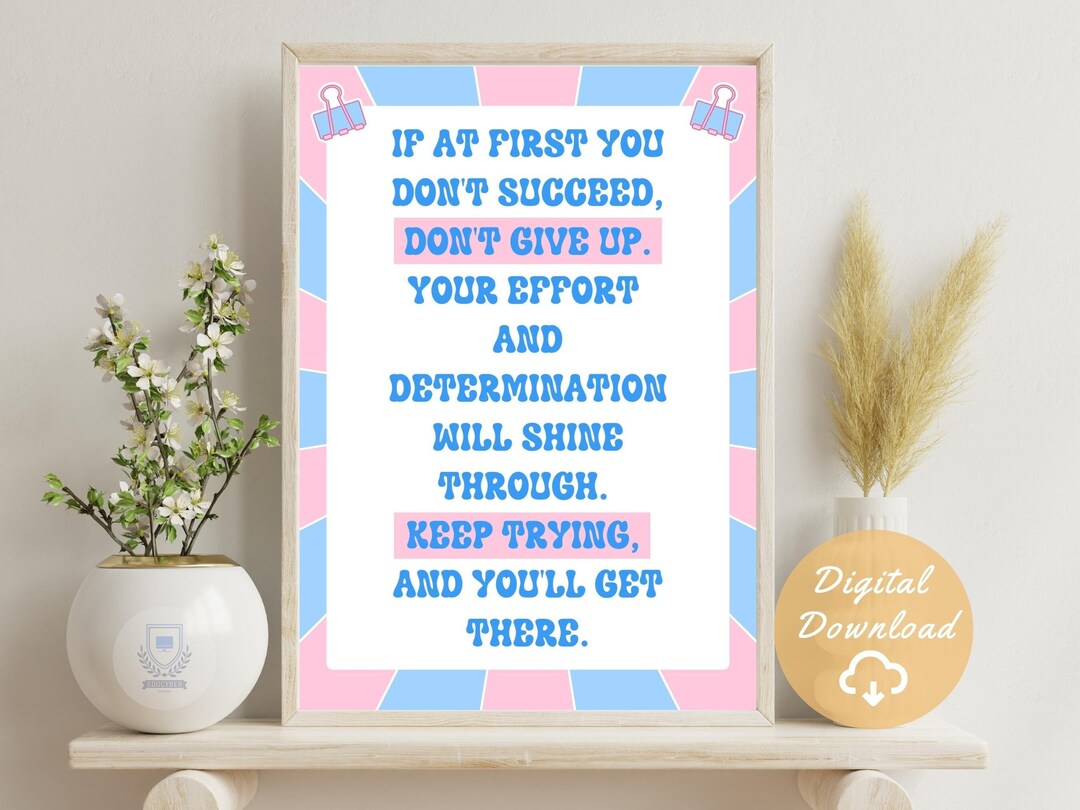 Printable Classroom Motivational Pastel Poster Inspirational Kids Wall ...