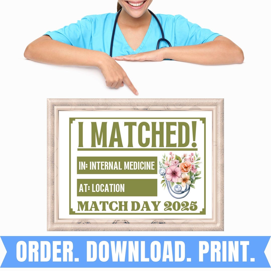 Match Day Party Signs, Residency Matching Days Decoration Custom Print ...