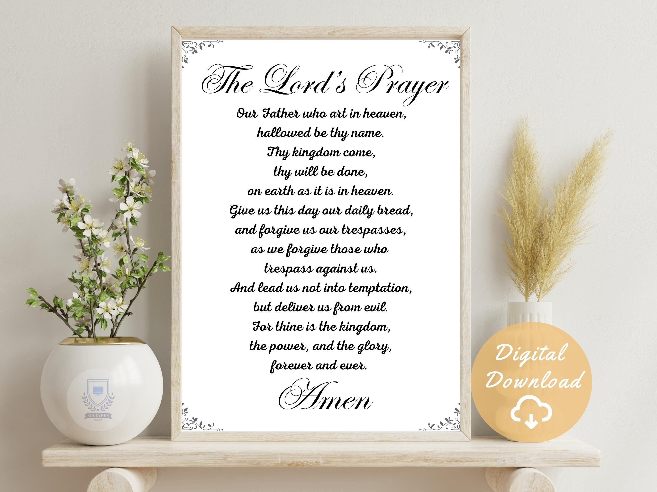 The Lord's Prayer Printable PDF Poster Our Father Prayer - Etsy UK