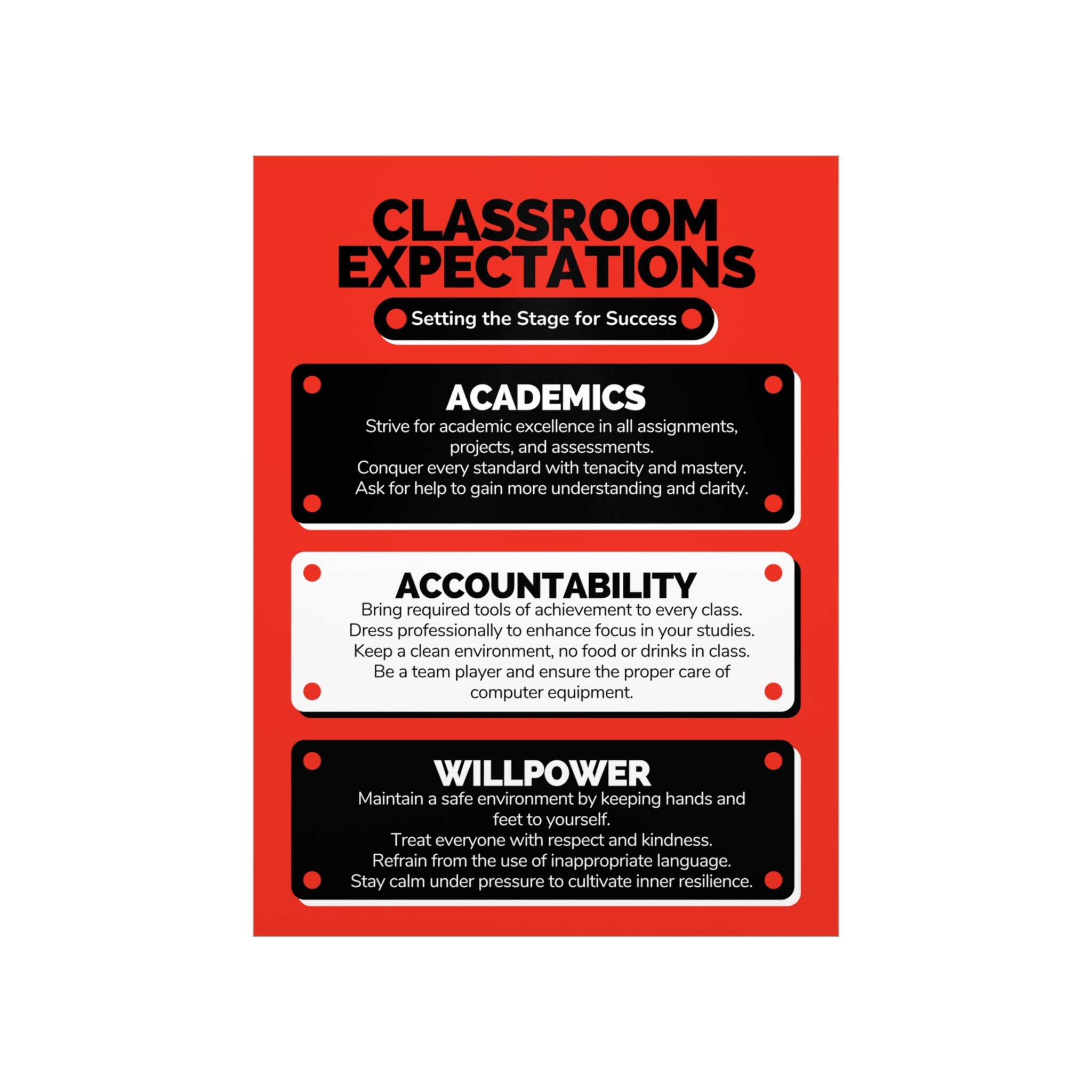 Classroom Expectations Poster | Teacher Gift, Homeschool Wall Art - Etsy