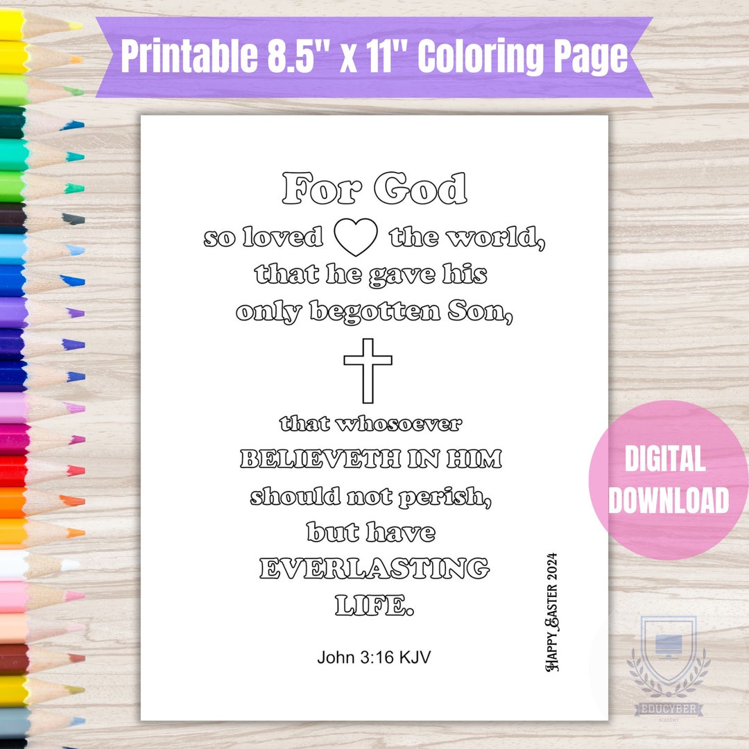 Printable Easter Coloring Page Christian Bible Craft Sunday School ...