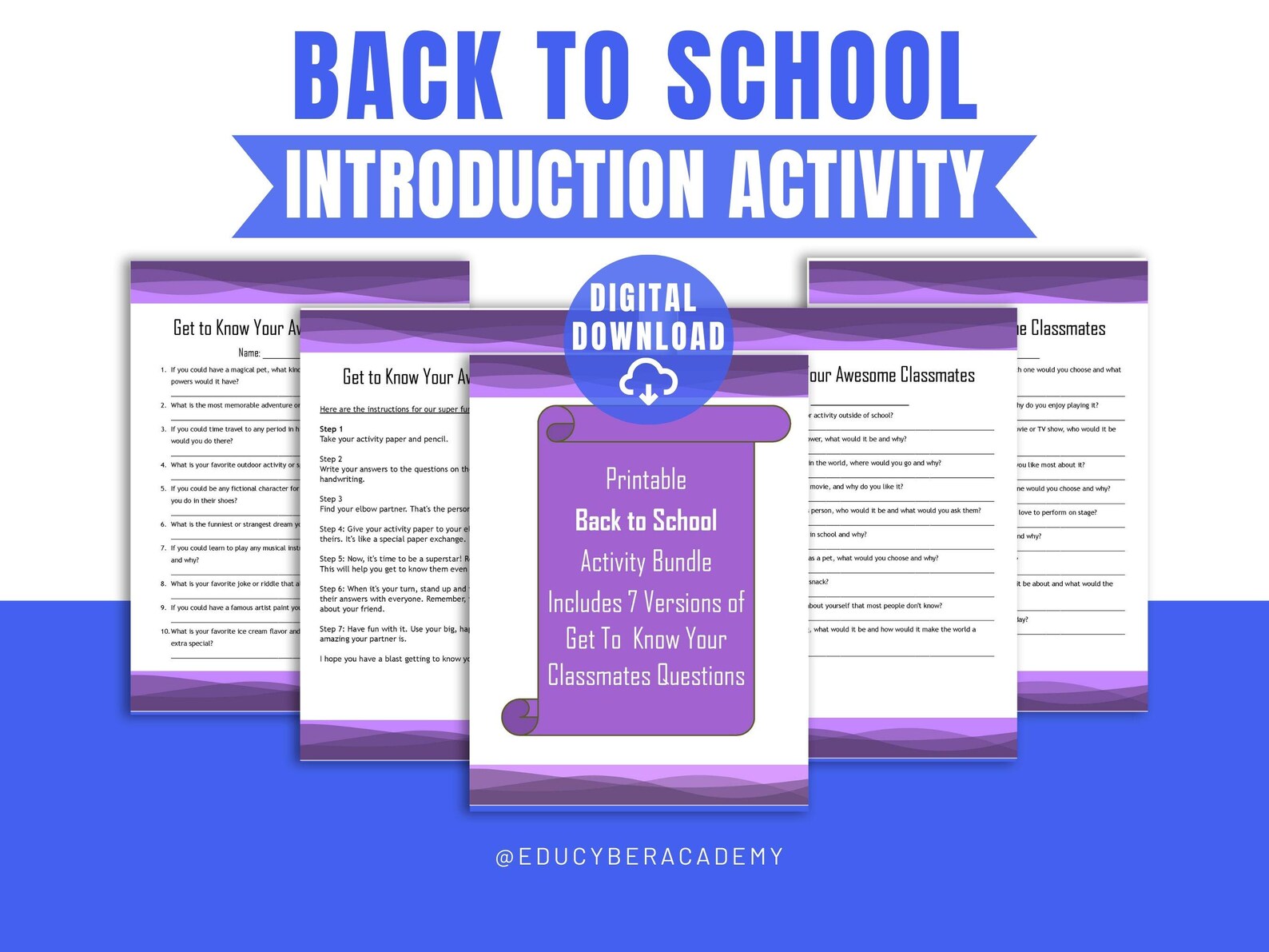 Icebreaker Activity Back to School Teacher Introduction Group ...