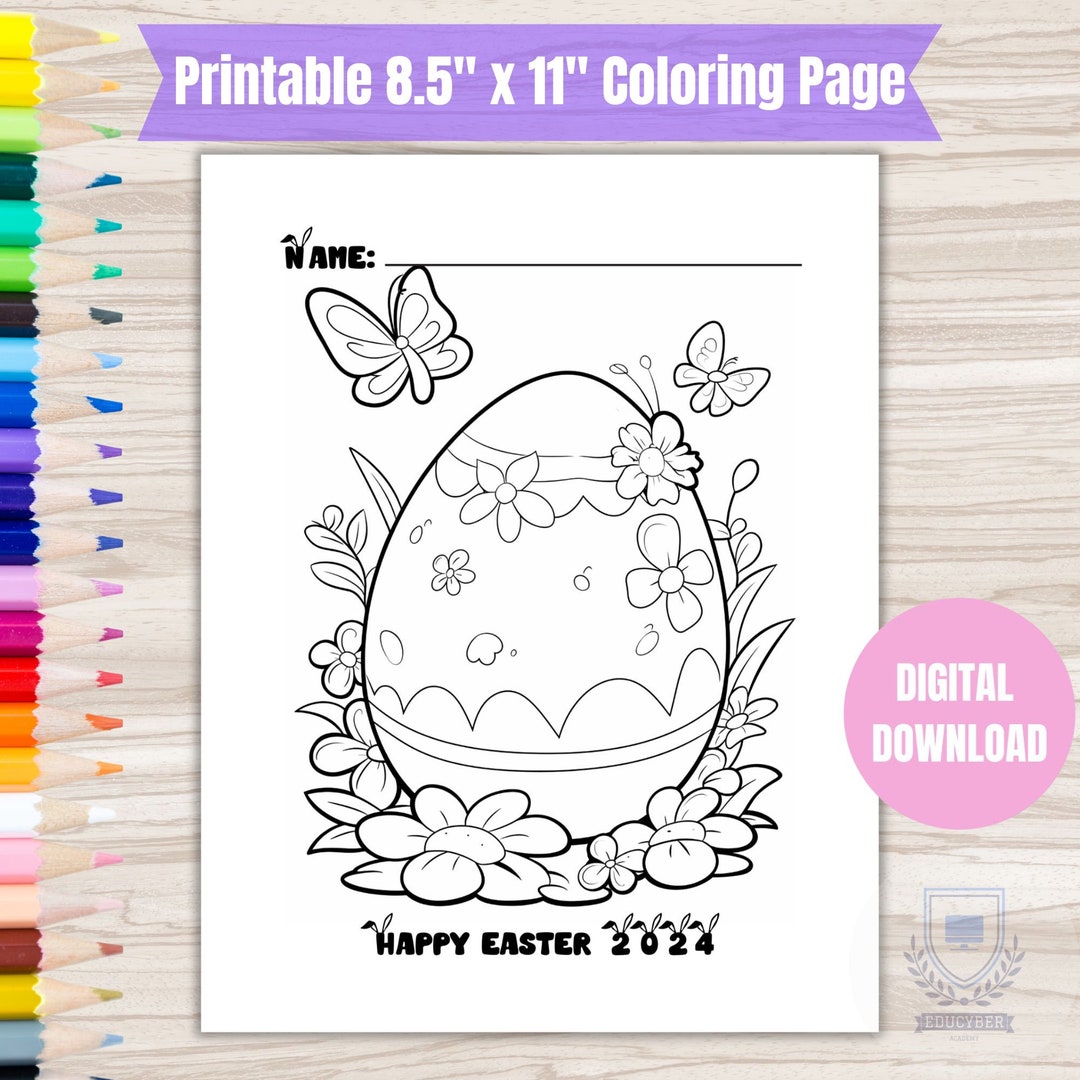 Cute Easter Egg DIGITAL Download Activity Sheet Printable Picture to ...