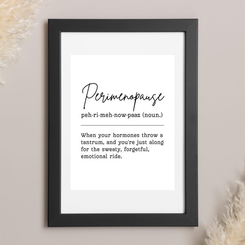 Womens Health Perimenopause Funny Definition PDF Printable Poster ...