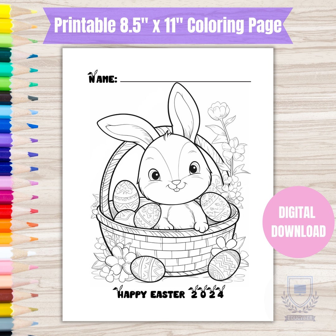 Easter Party Activities for Kids Downloadable Coloring Page Printable ...