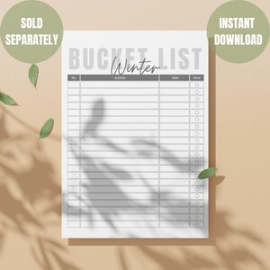 Fall Bucket Lists, Printable Checklist Planner Page, Family to Do List ...