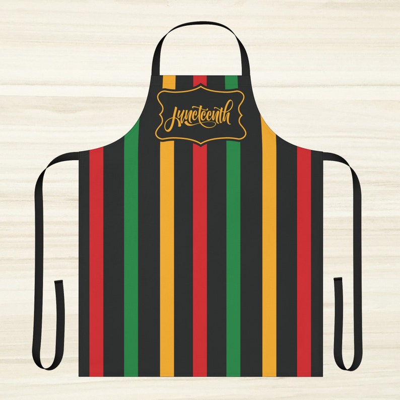 Juneteenth 1865 Striped Apron Black Independence Day Kitchen Cooking ...