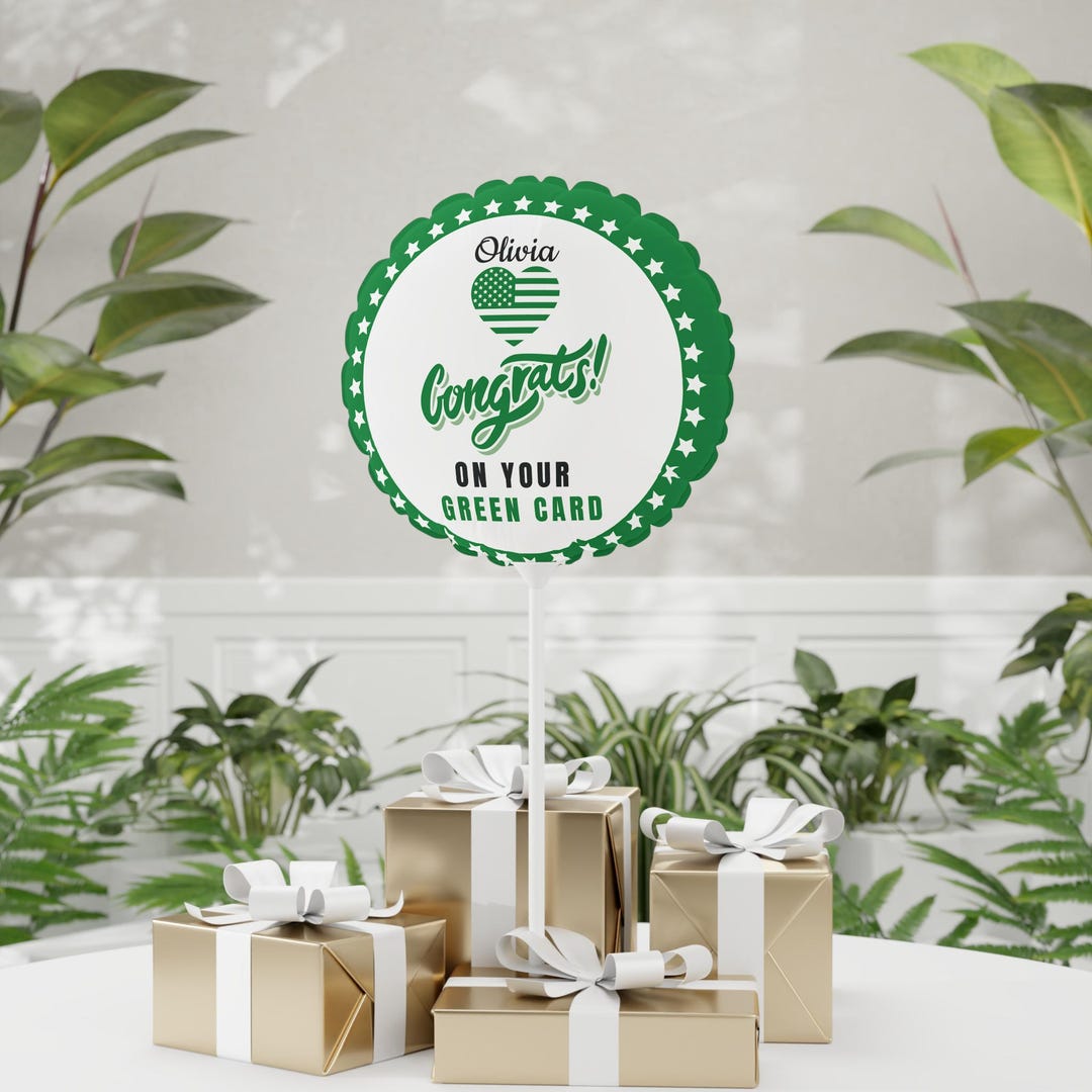 New American Permanent Resident Small (1pc) Compact Balloon Gifts Green ...