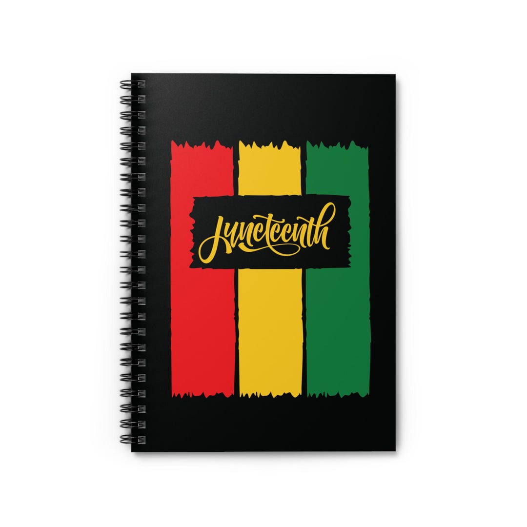Juneteenth Notebook Black Independence Day Blank Spiral Lined Journal ...