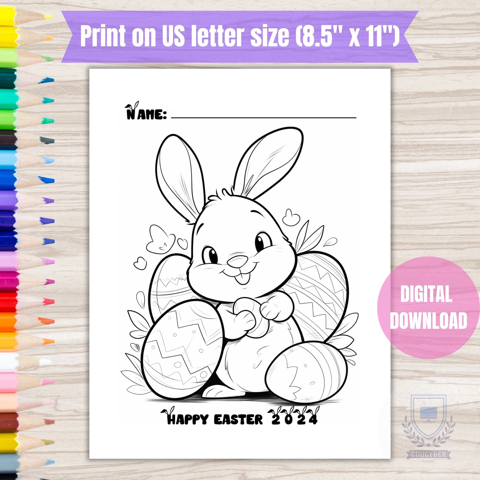 Pictures to Color for Easter 2024 Coloring Page for Kids Printable ...