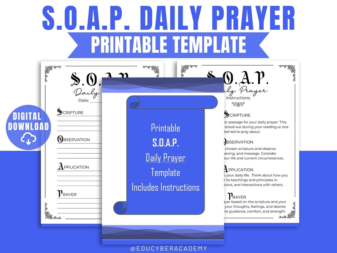 SOAP Bible Study Printable: Daily Prayer Notes (PDF Download) - Etsy