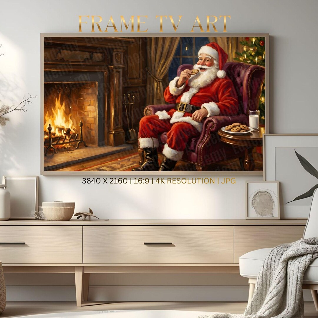 Santa Frame TV Art Christmas Winter Laptop Computer Background Desktop ...