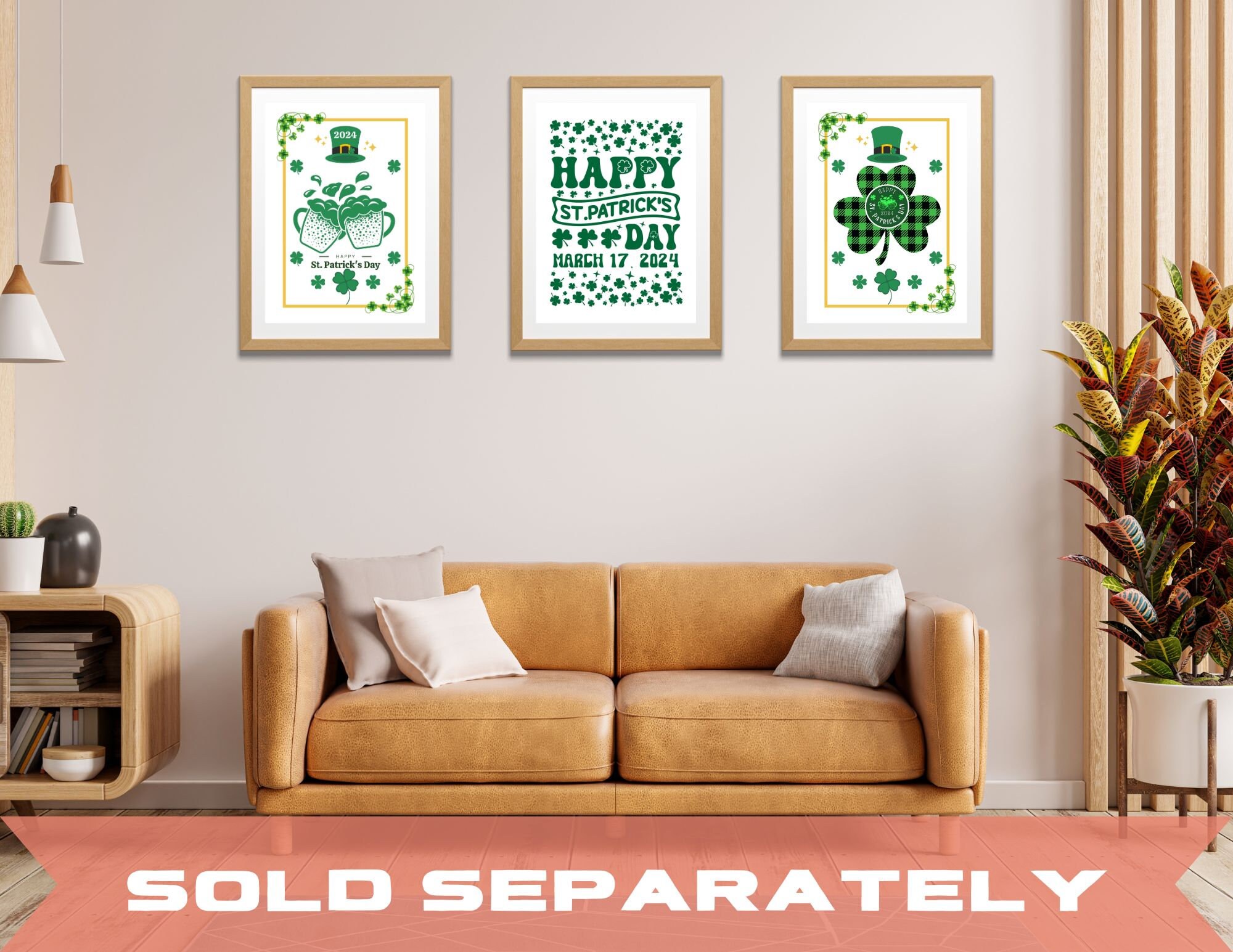 2024 Happy St. Patrick's Day Printable Poster Fun Beer Mugs Graphic ...