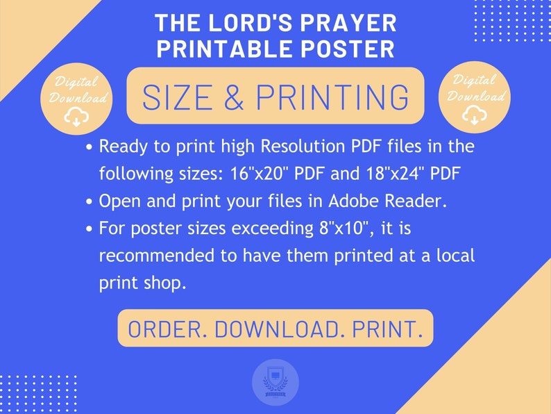 The Lord's Prayer Printable PDF Poster Our Father Prayer Poster Faith ...