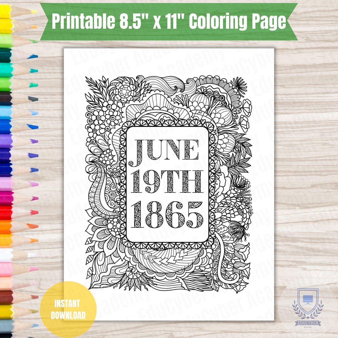 Juneteenth Printable Coloring Page for Adults Juneteenth Gift for ...