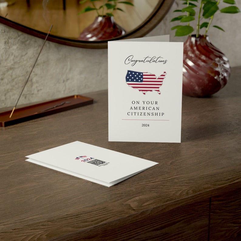 2024 Naturalized US Citizenship Greeting Card With Inside Message and ...