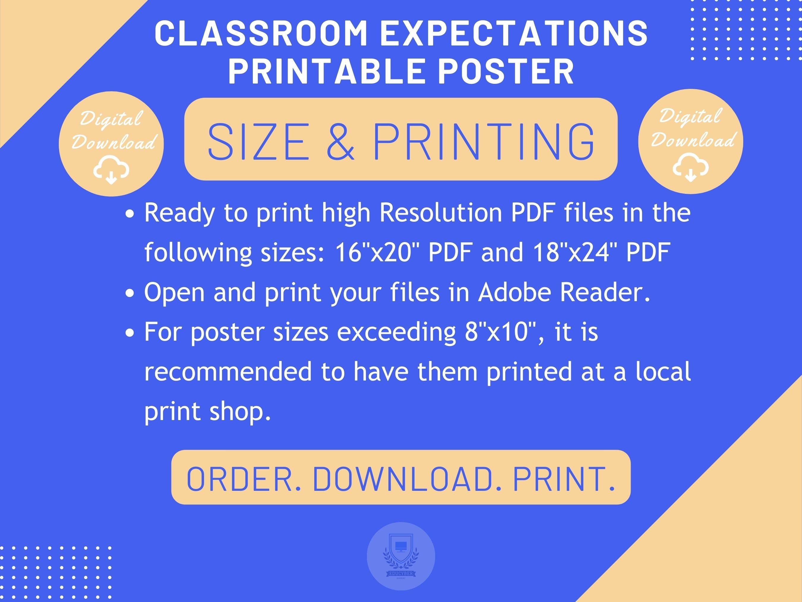 Printable Classroom Rules Purple and Pink Poster Behavior - Etsy