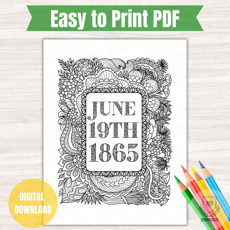 Juneteenth Printable Coloring Page for Adults Juneteenth Gift for ...